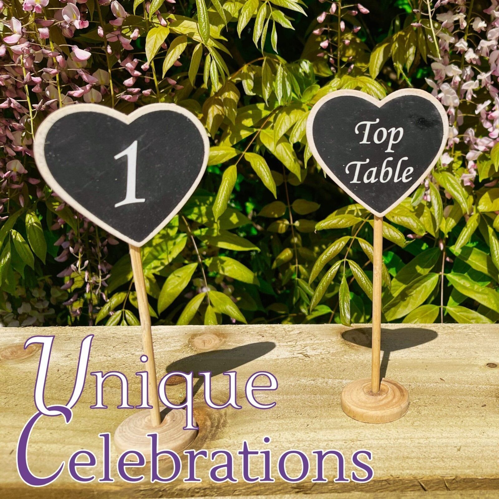 Wooden Heart Table Numbers - Unique Events Group